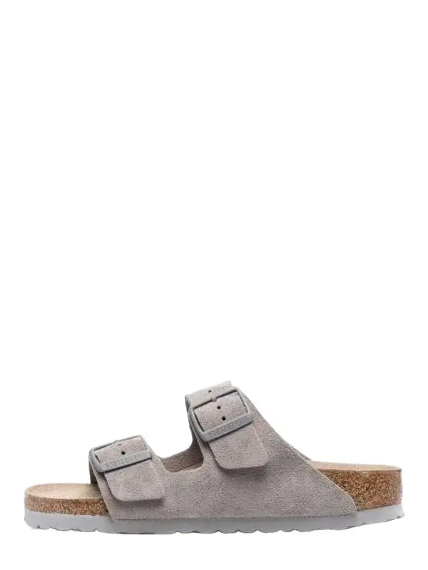 BIRKENSTOCK Arizona Soft Footbed Suede Leather Sandals - Beige