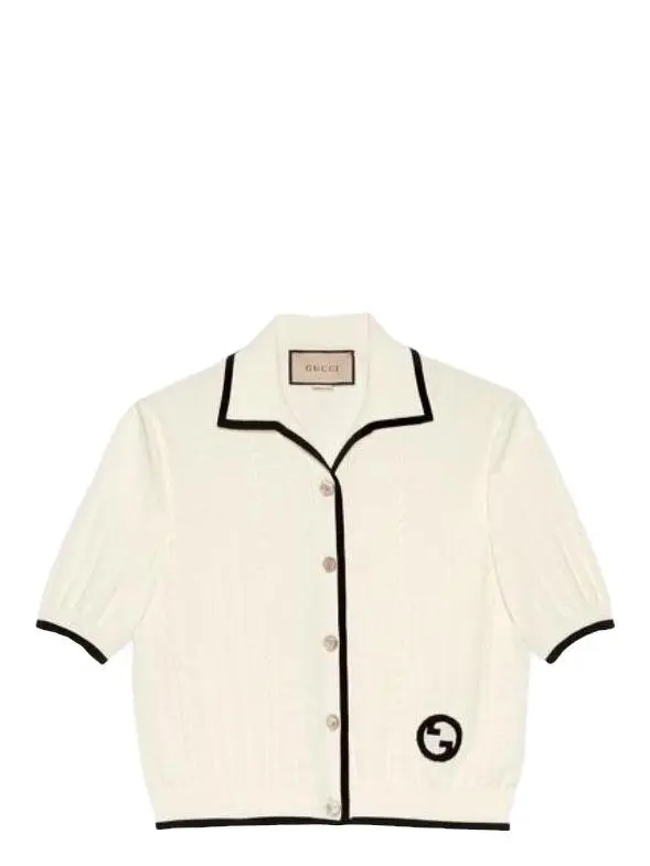 Gucci Cotton Cardigan With Interlocking G - Ivory