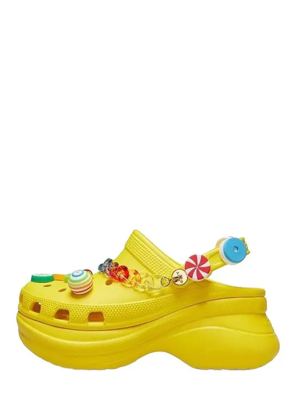 CROCS X Lost General Platform Clogs With Charm Detailing - Yellow