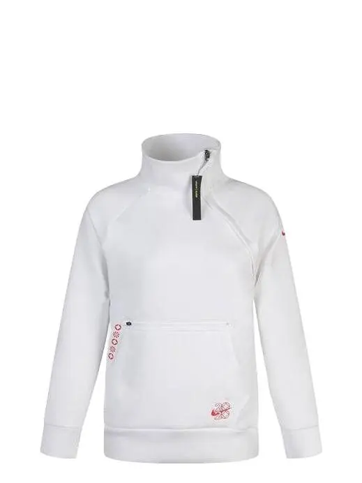Nike Dri-fit Fleece Crew Top - White/red