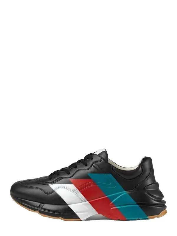 Gucci Rhyton 'web Print' Sneakers - Black