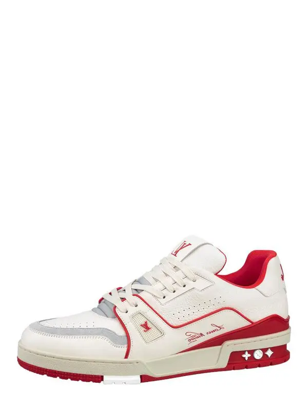 LOUIS VUITTON Trainer Sneakers - White/grey/red
