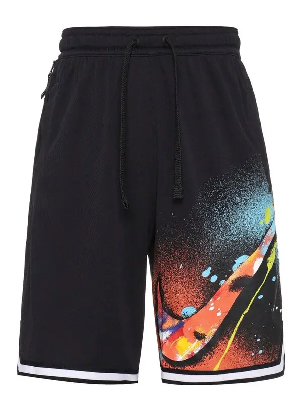 Nike Loose Fit Graphic Basketball Shorts - Black