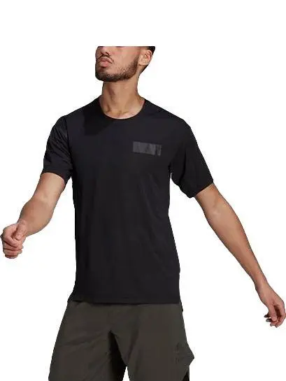 Adidas Round Neck Forked Loose Tee - Black