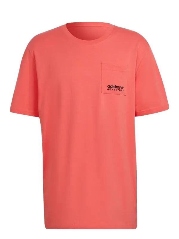 Adidas Originals Back Butterfly Printing Casual Sports Short Sleeve Swirl Fluorescent Red T-shirt - Default Color