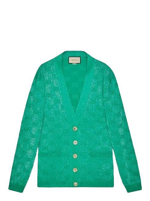 Gucci Gg Sparkling Wool Cardigan - Mint