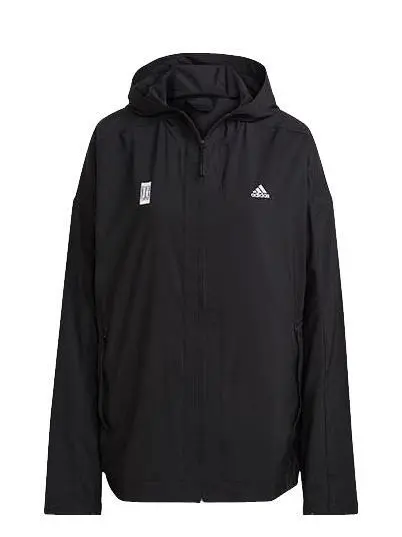 Adidas Wj Wb Series Sports Hooded Windbreaker Jacket - Black
