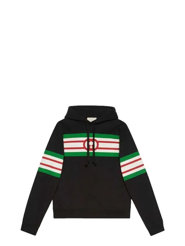 Gucci Interlocking G Print Hoodie - Black