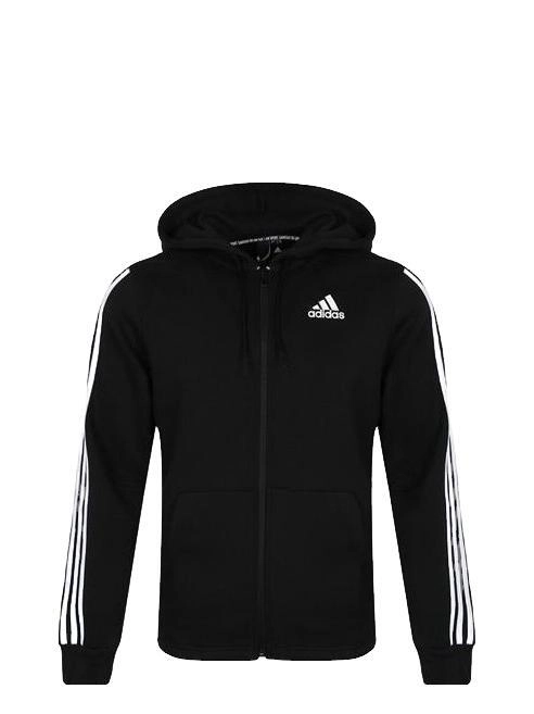 Adidas Fleece Lined Hooded Knit Jacket - Black