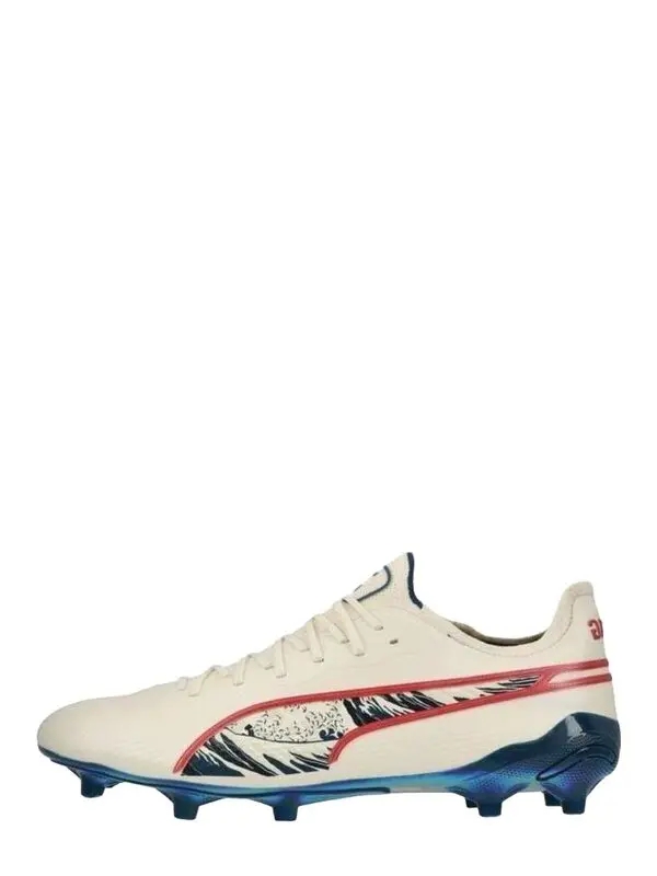 PUMA X Unisport King Ultimate Fg "cream White Red - Cream White/blue/red