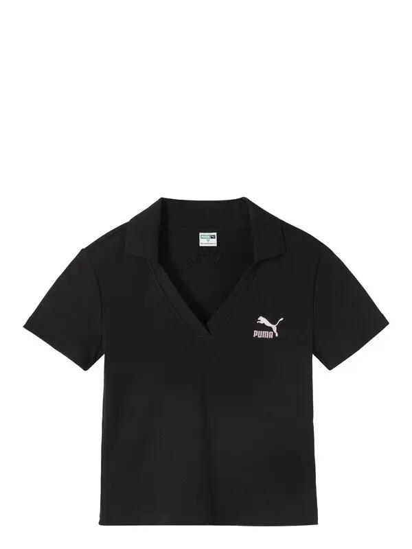 PUMA Logo Polo Shirt - Black/white