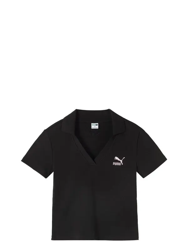 PUMA Logo Polo Shirt - Black/white