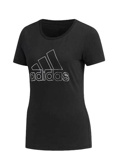 Adidas Short Sleeve T-shirt With Graphic Logo - Black