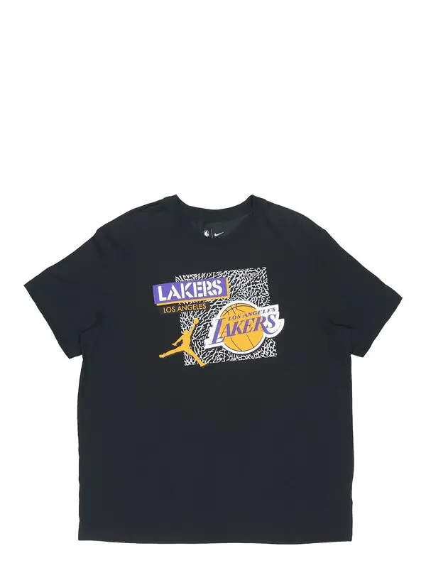 JORDAN Dri-fit Nba Los Angeles Lakers Printing Basketball Sports Round Neck Short Sleeve - Black