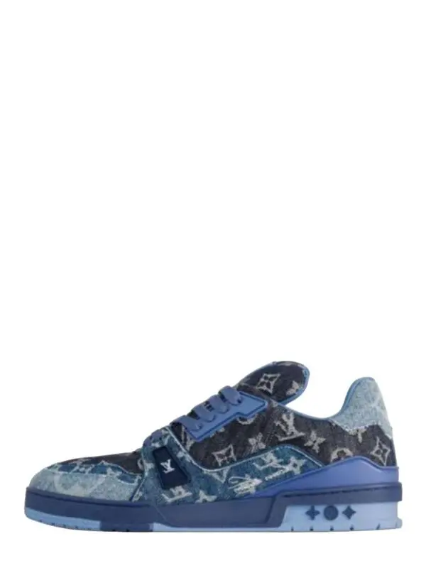 LOUIS VUITTON Trainers Blue Black Denim Monogram - Blue/black