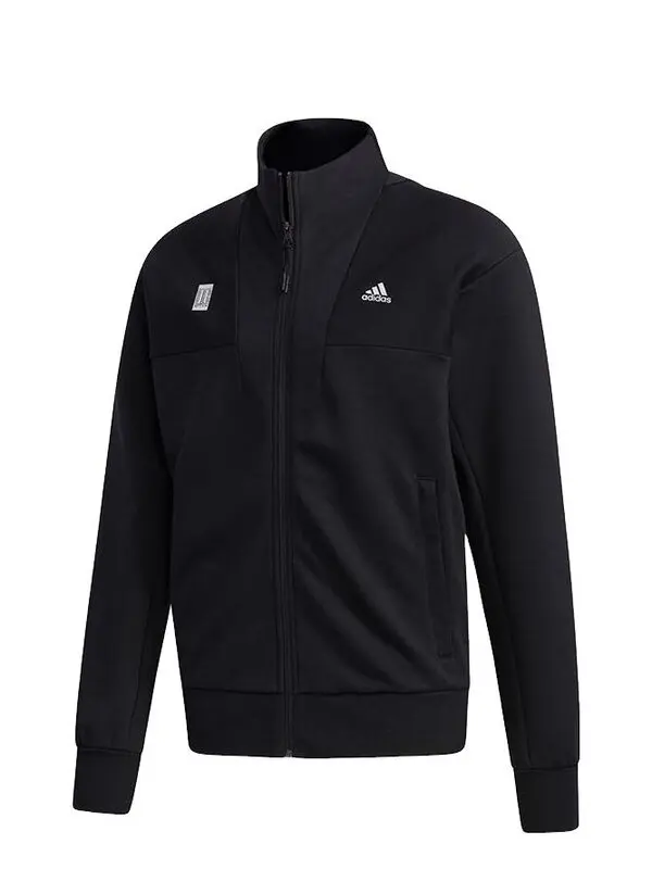 Adidas Stand Collar Logo Track Jacket - Black