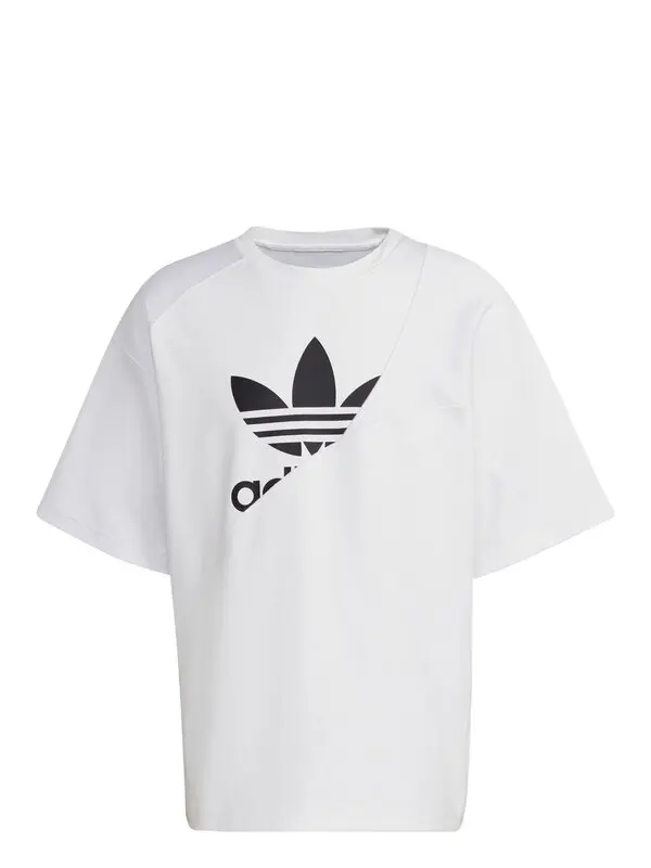 Adidas Originals Bld Tricot In T Logo Sports Splicing Short Sleeve White T-shirt - Multi-color