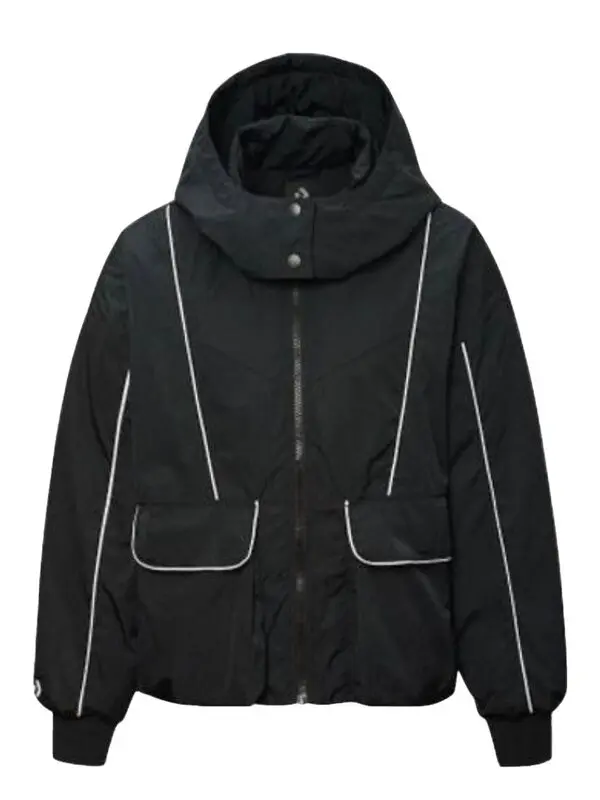 CONVERSE Quilted Down Jacket With Hood - Black