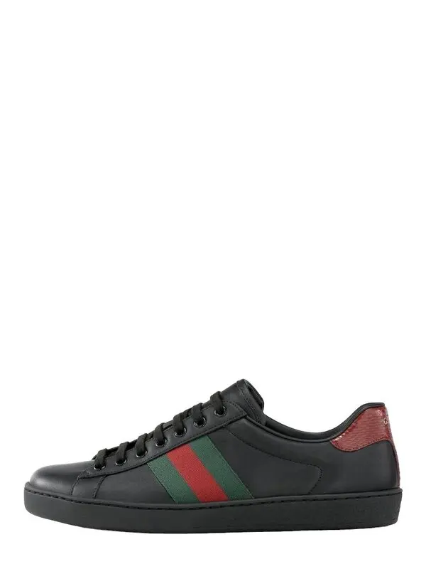 Gucci Ace Leather Sneakers - Black