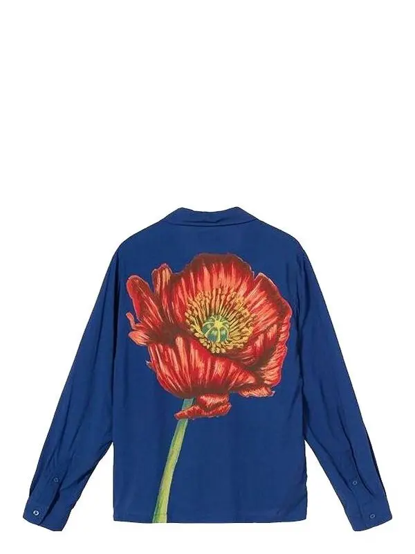 StÜssy Big Poppy Long Sleeve Shirt - Blue
