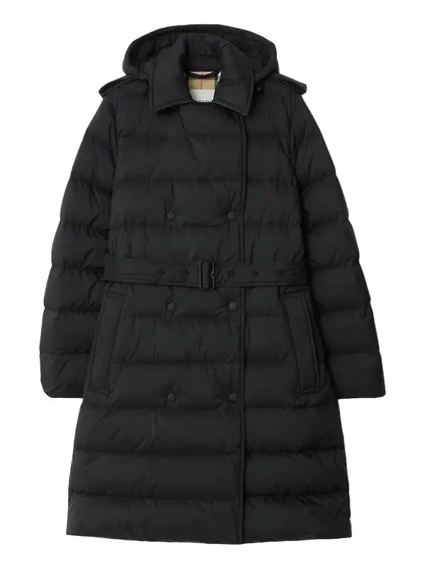 Burberry Mid-length Hooded Puffer Coat - Black