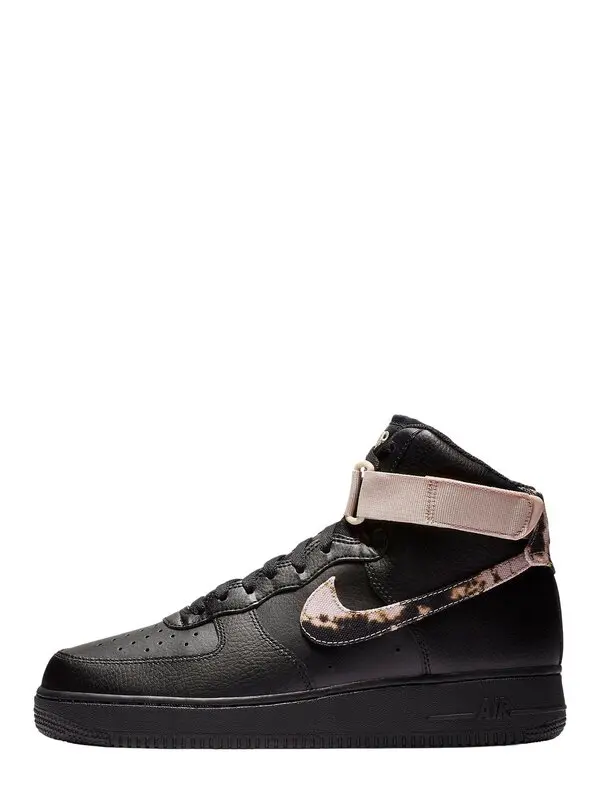 Nike Force 1 High Top Sneakers With Acid Wash Print Detailing - Black