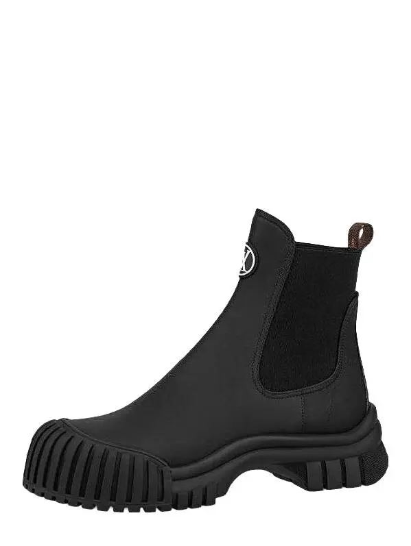 LOUIS VUITTON Ruby Flat Ankle Boots - Black/white/brown