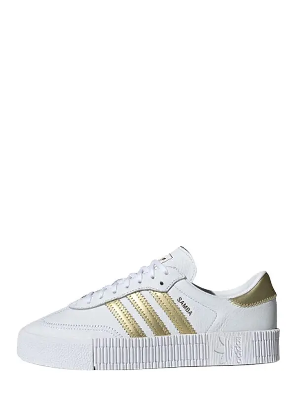 Adidas Sambarose Sneakers In Metallic Gold - White