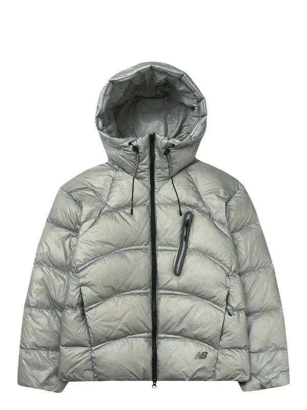 NEW BALANCE Flying 77 Superlight Hooded Down Jacket - Light Gray