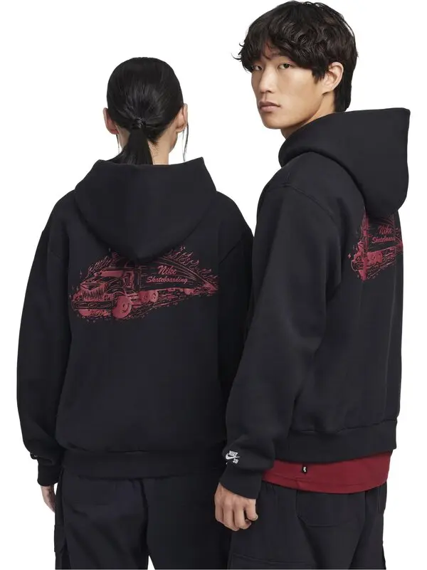 Nike Hoodie 'black - Black/red