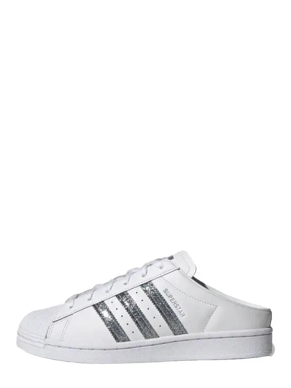 Adidas Superstar Mule Silver Metallic Sneakers - White
