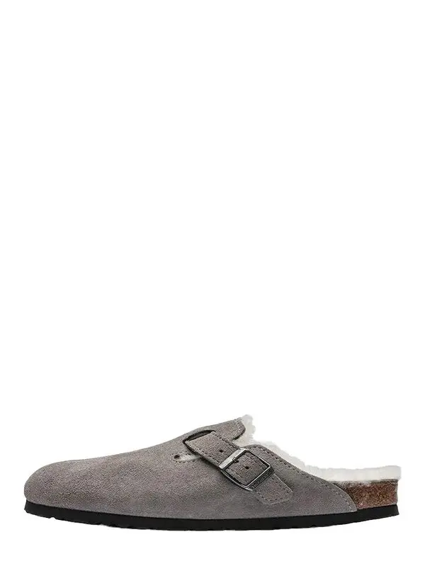 BIRKENSTOCK Boston Suede Clogs - Grey