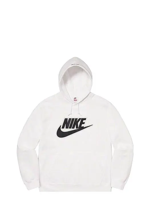 Supreme X Nike Leather Appliqué Hooded Sweatshirt - White