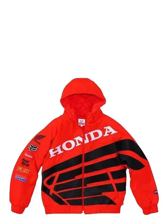 Supreme X Honda Fox Racing Puffy Zip Up Jacket - Red