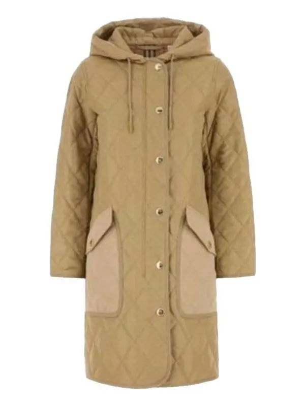 Burberry Quilted Hooded Jacket - Beige