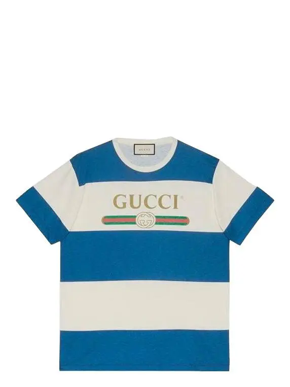 Gucci Ss20 White Wide Stripe Male - Blue
