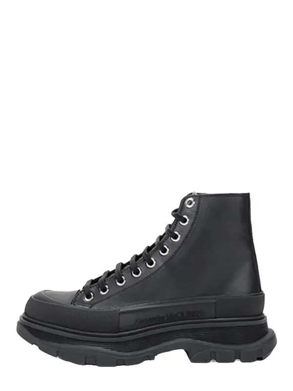 Alexander McQueen Tread Slick Lace Up Boot - Black/black/black