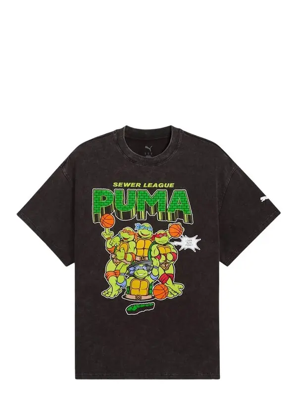 PUMA X Tmnt Basketball T-shirt 'washed - Black