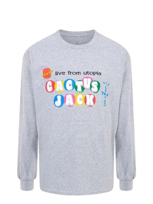 TRAVIS SCOTT X Mcdonalds Fw22 Cj Live From Utopia L/s T-shirt - Grey