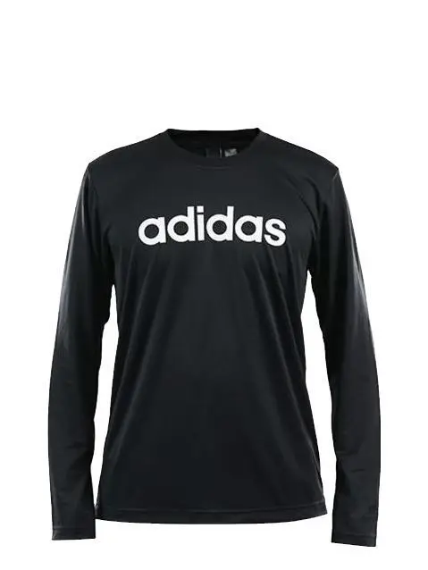 Adidas Long Sleeve Crewneck T-shirt With Printed Logo - Black