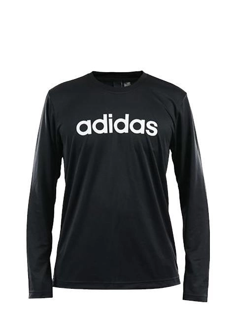 Adidas Long Sleeve Crewneck T-shirt With Printed Logo - Black