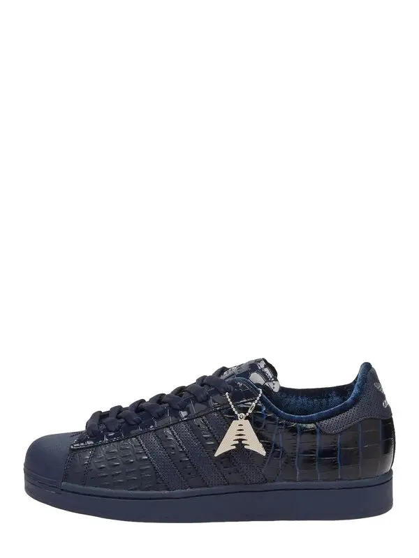 Adidas X Anthony Edwards Superstar 'navy Croc' Sneakers - Navy/core Black