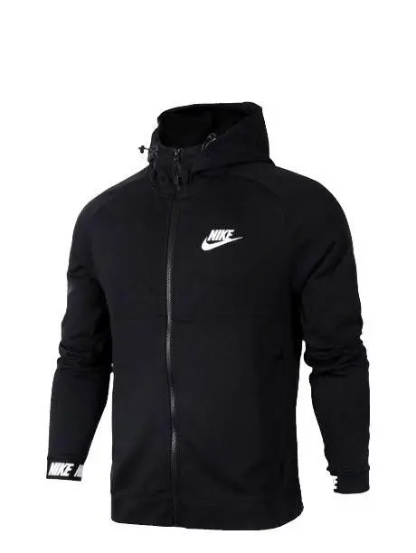 Nike Logo Zip-up Hooded Jacket - Black