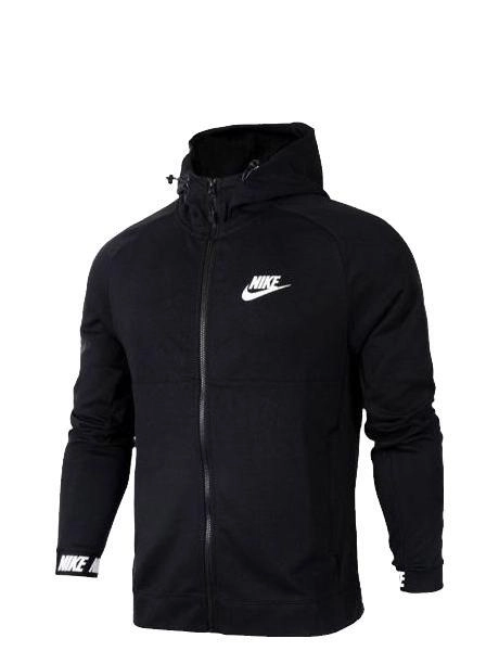 Nike Logo Zip-up Hooded Jacket - Black