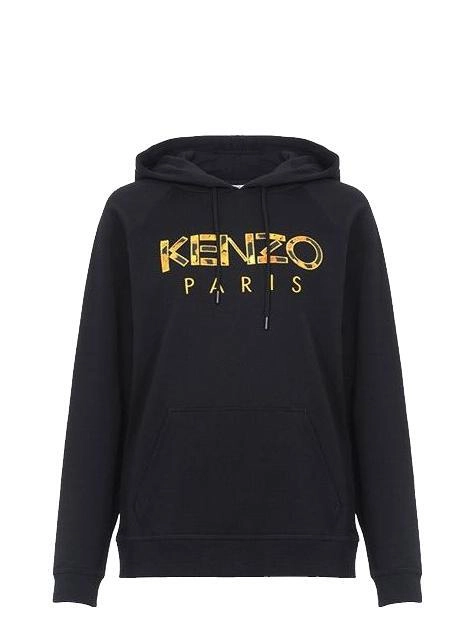 Kenzo Logo Print Hoodie - Black