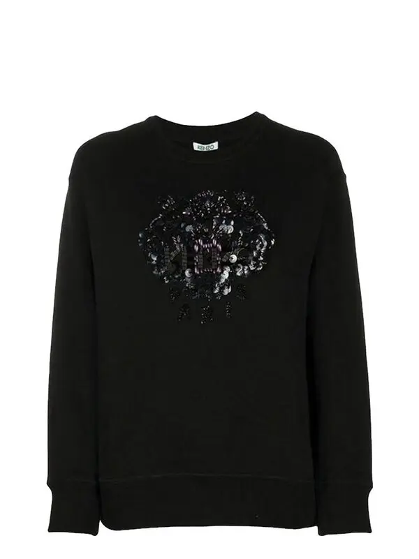 Kenzo Tiger Head Sequin Sweatshirt - Black