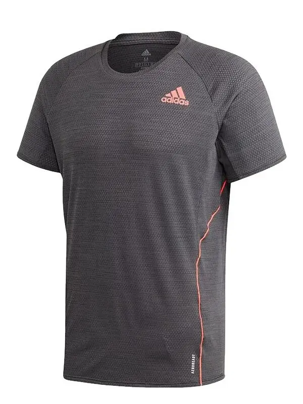 Adidas Runner Tee Running Sports Training Quick Dry Short Sleeve Gray - Grey