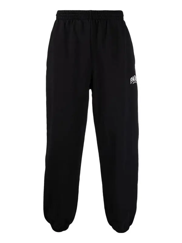 Balenciaga Logo Stretched Knee Sweatpants - Black/white