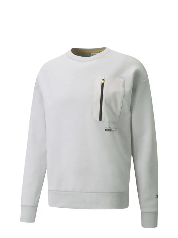 PUMA Protec.t Crew Chest Zipper Pocket Pullover Round Neck Sports Light - Grey