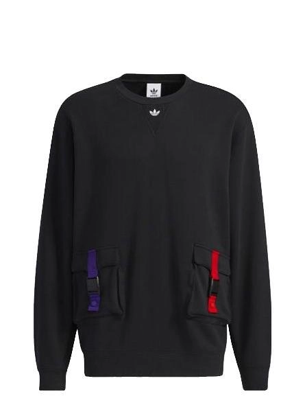 Adidas Crewneck Pullover With Pocket Detailing - Black